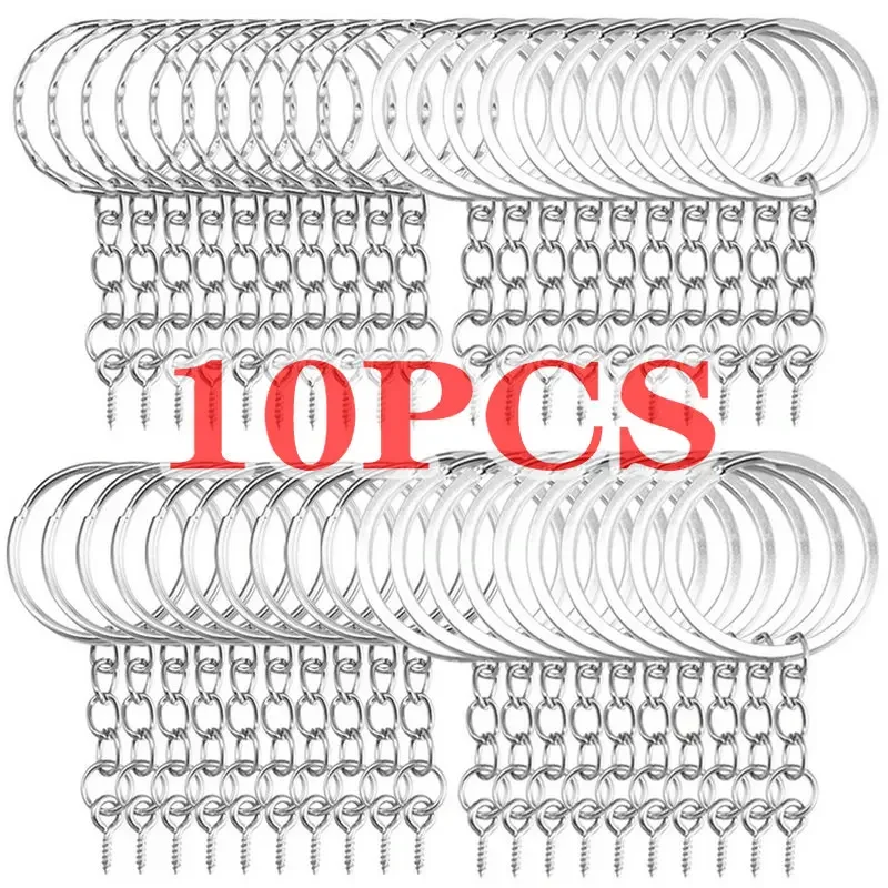 10-50PCS-Metal-Blank-Keyring-Keychain-Split-Ring-Keyfob-Key-Holder ...