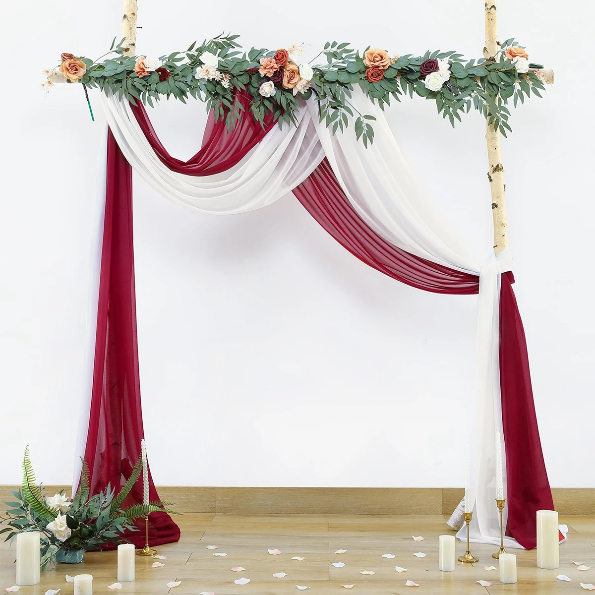 Cortina-drapeada-de-tela-de-gasa-para-arco-de-boda-tel-n-de-fondo-para ...