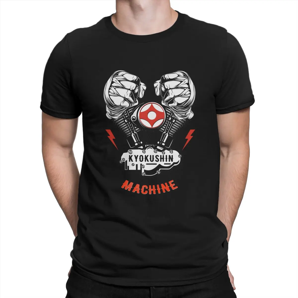 Machine-T-Shirt-Men-s-Pure-Cotton-Cool-T-Shirts-Round-Collar-Kyokushin ...
