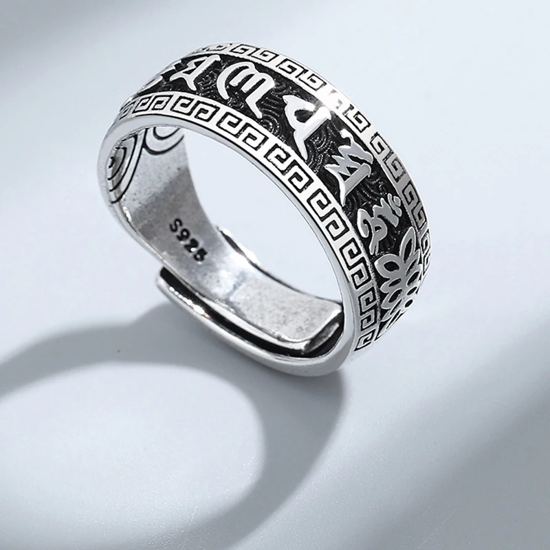 Retro-Ancient-Silver-Plated-Buddhist-Six-Character-DAMING-Mantra ...