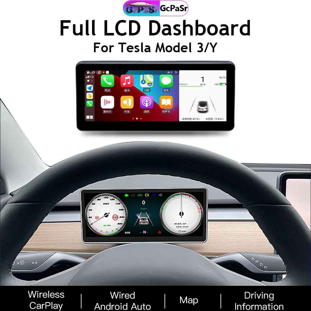 Dasheboard-HUD-Speedometer-Display-9-Inch-Radio-For-Tesla-Model-3-Y ...