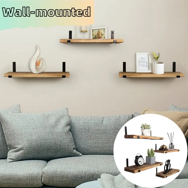 Wall-Mounted-Multifunctional-Solid-Wood-Carbonized-Storage-Rack-One ...