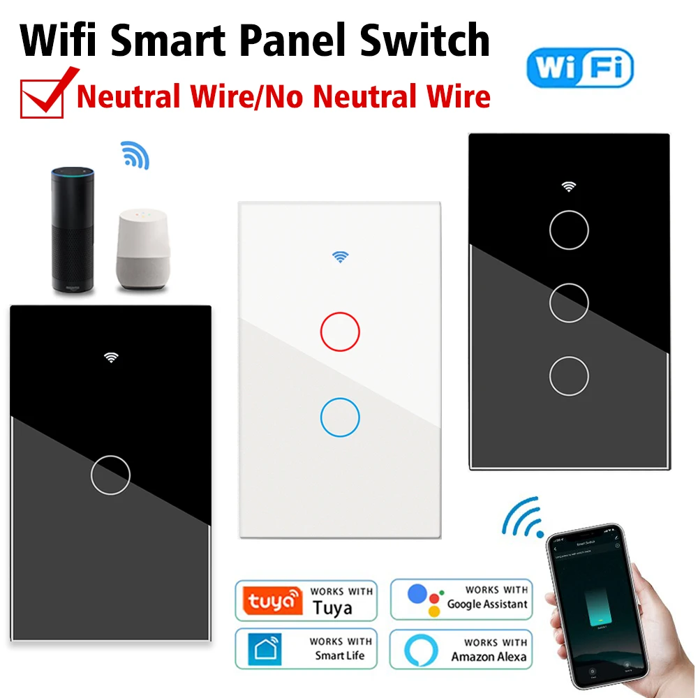 Tuya Smart Life Home WiFi Remote Wall Switch Neutral Wire Required ...