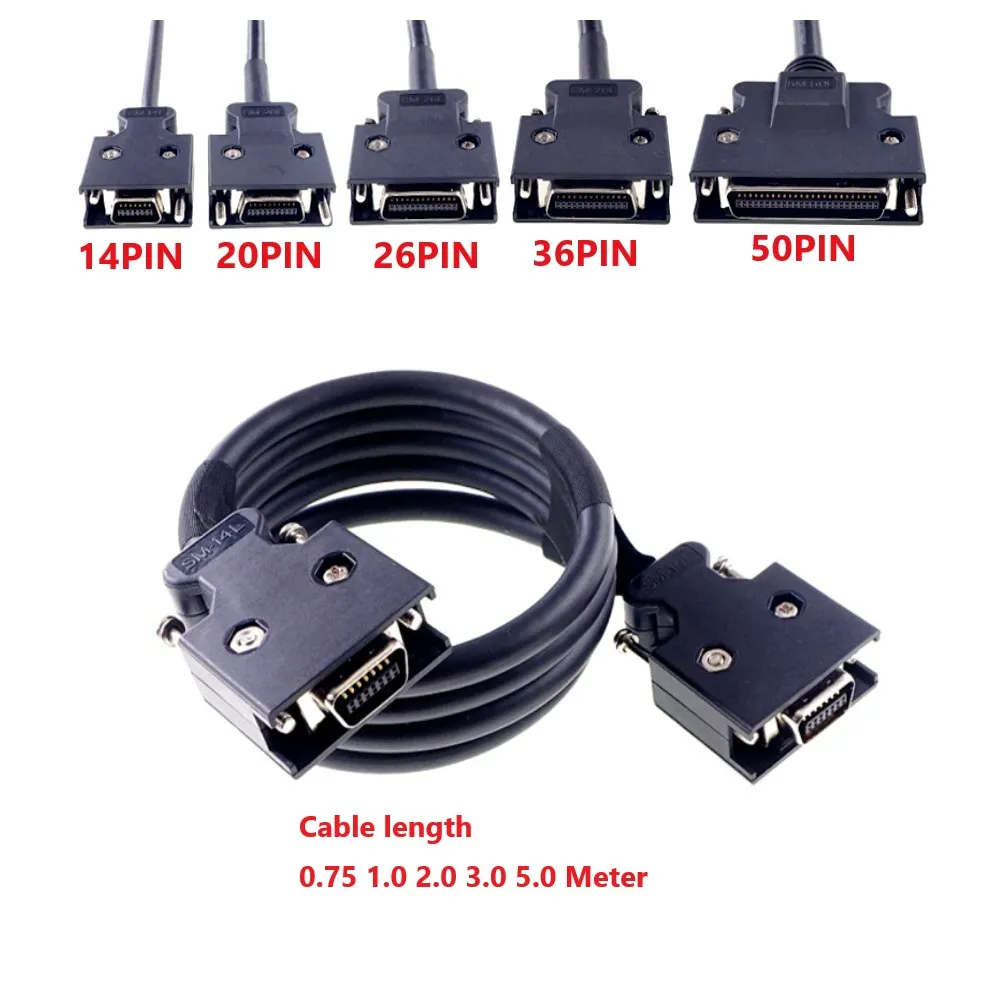 1 Pc SCSI Connector Cable MDR 14 20 26 36 50 Positions Male to Male ...