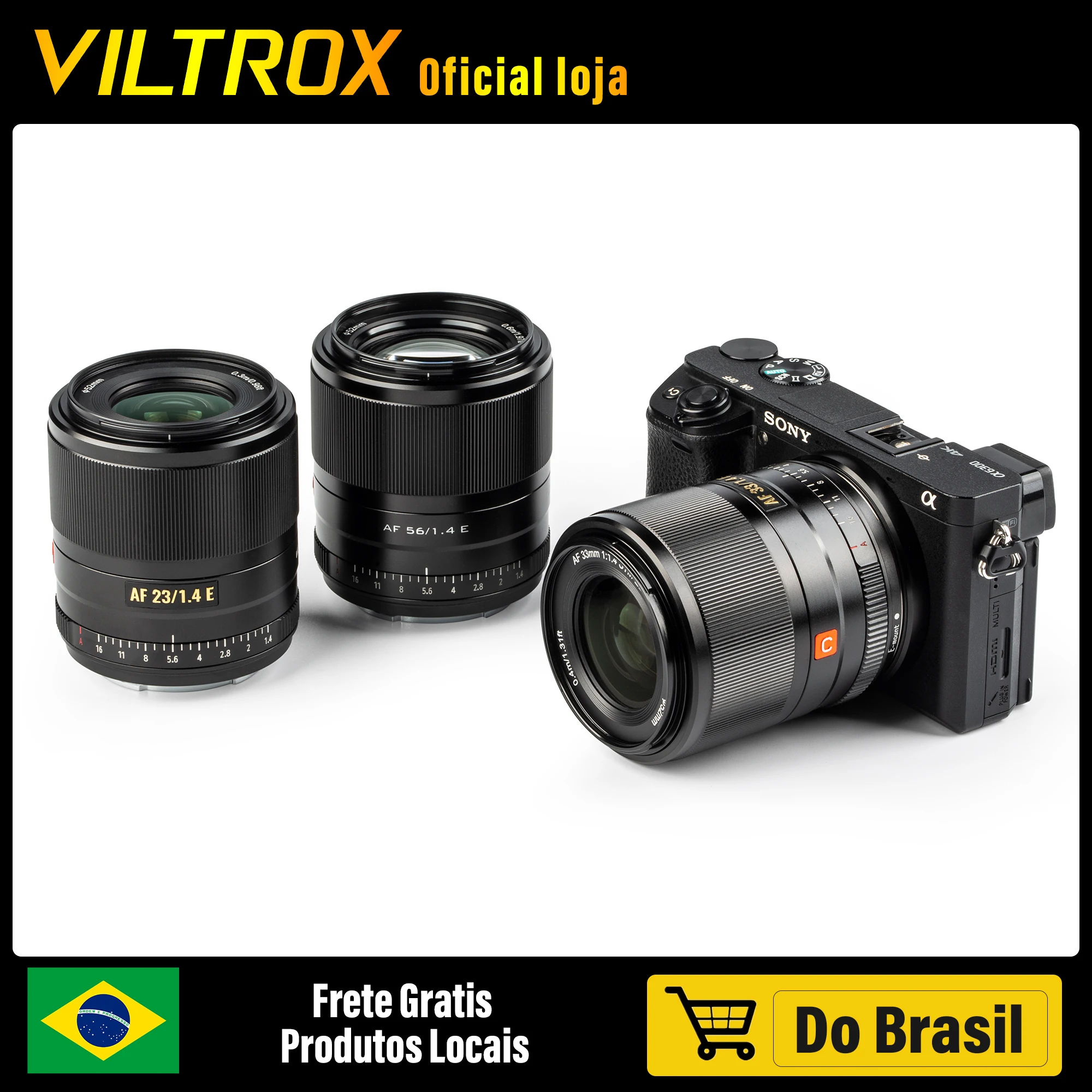 Viltrox 23mm 33mm 56mm f1.4 para sony e mount lente da câmera foco automático retrato grande ...