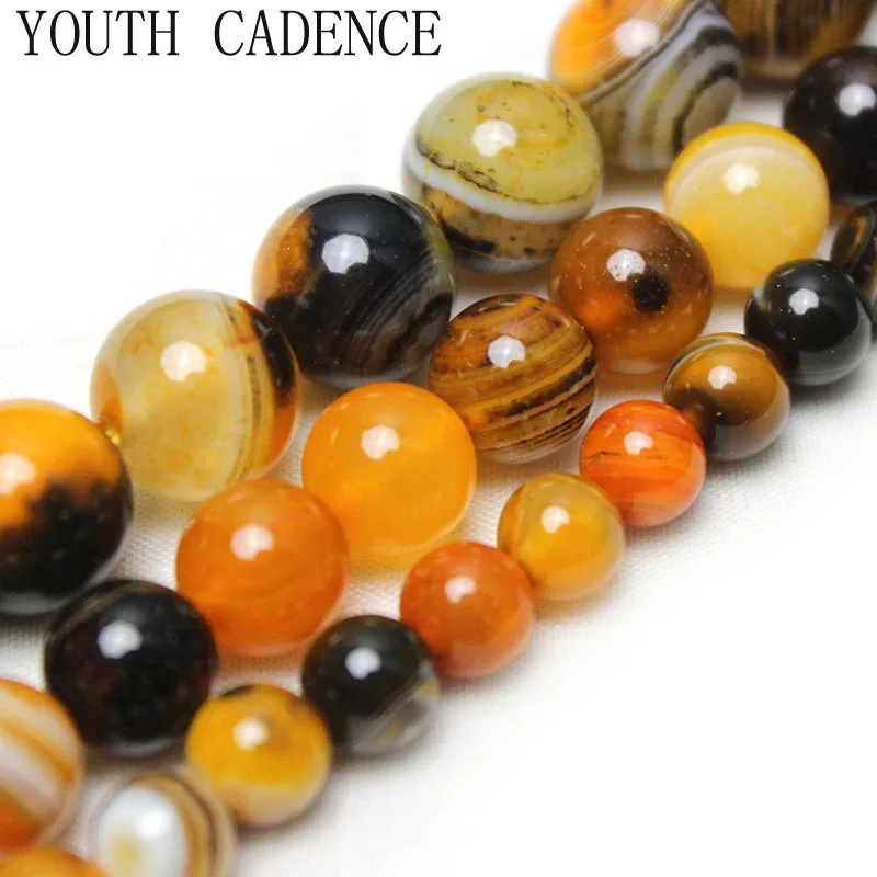 Natural bumblebee Agates Onyx Stone Round Loose Spacer Beads For ...