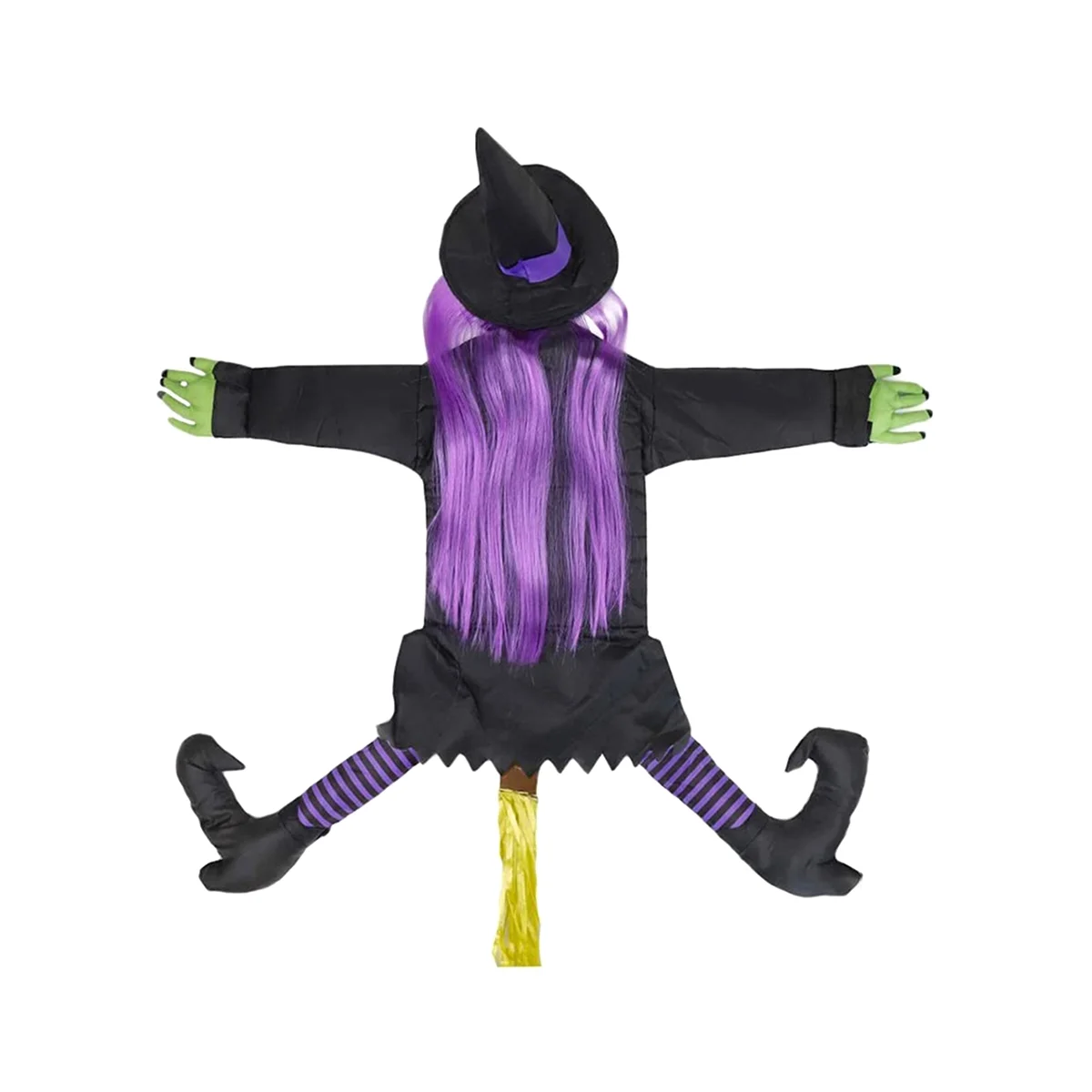 53Inch Crashing Witch Halloween Decorations, Crashing Witch Into Tree ...