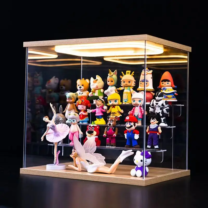 Acrylic-Display-Case-with-Ring-Lights-and-Door-for-Blind-Box-Toy-Car ...