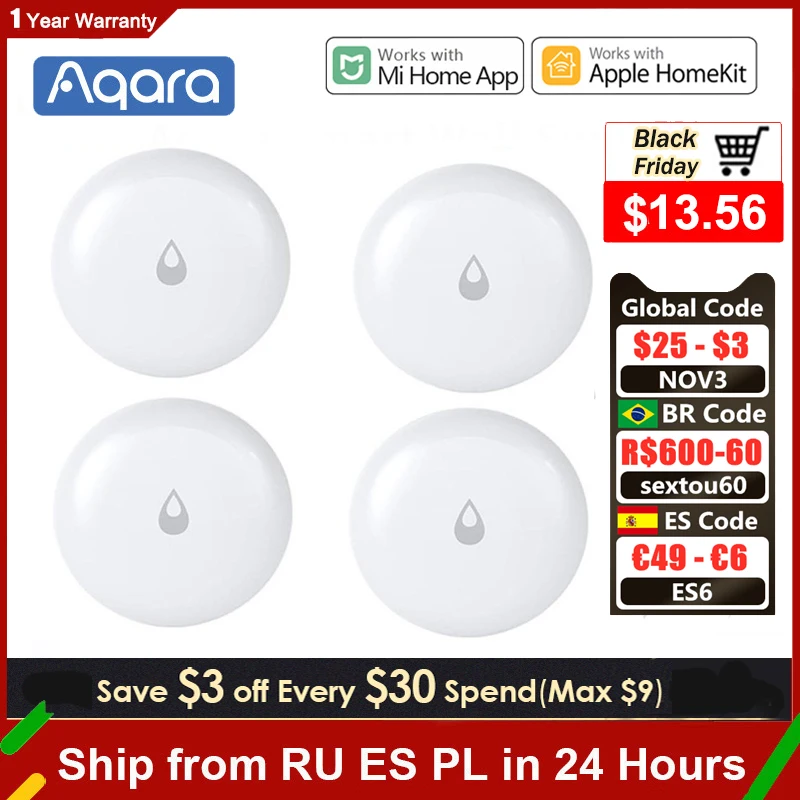 Xiaomi Aqara Ip67 Water Immersing Sensor Zigbee Flood Water Leak ...