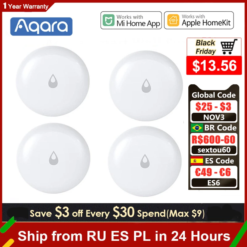 Xiaomi Aqara Ip67 Water Immersing Sensor Zigbee Flood Water Leak ...