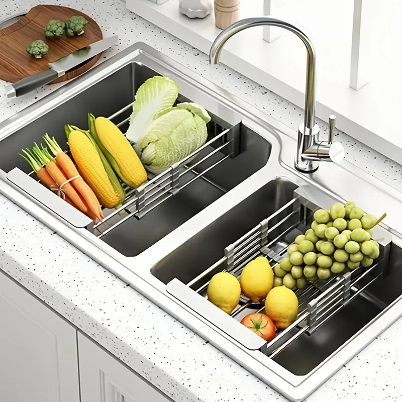 1pc-Kitchen-Stainless-Steel-Drain-Fruit-Vegetable-Wash-Basin ...