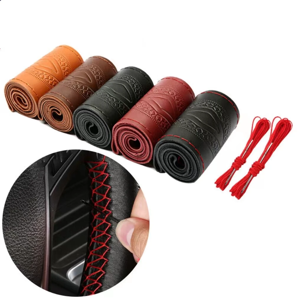 Four-Seasons-Universal-Steering-Wheel-Cover-Soft-Leather-DIY-Non-slip ...