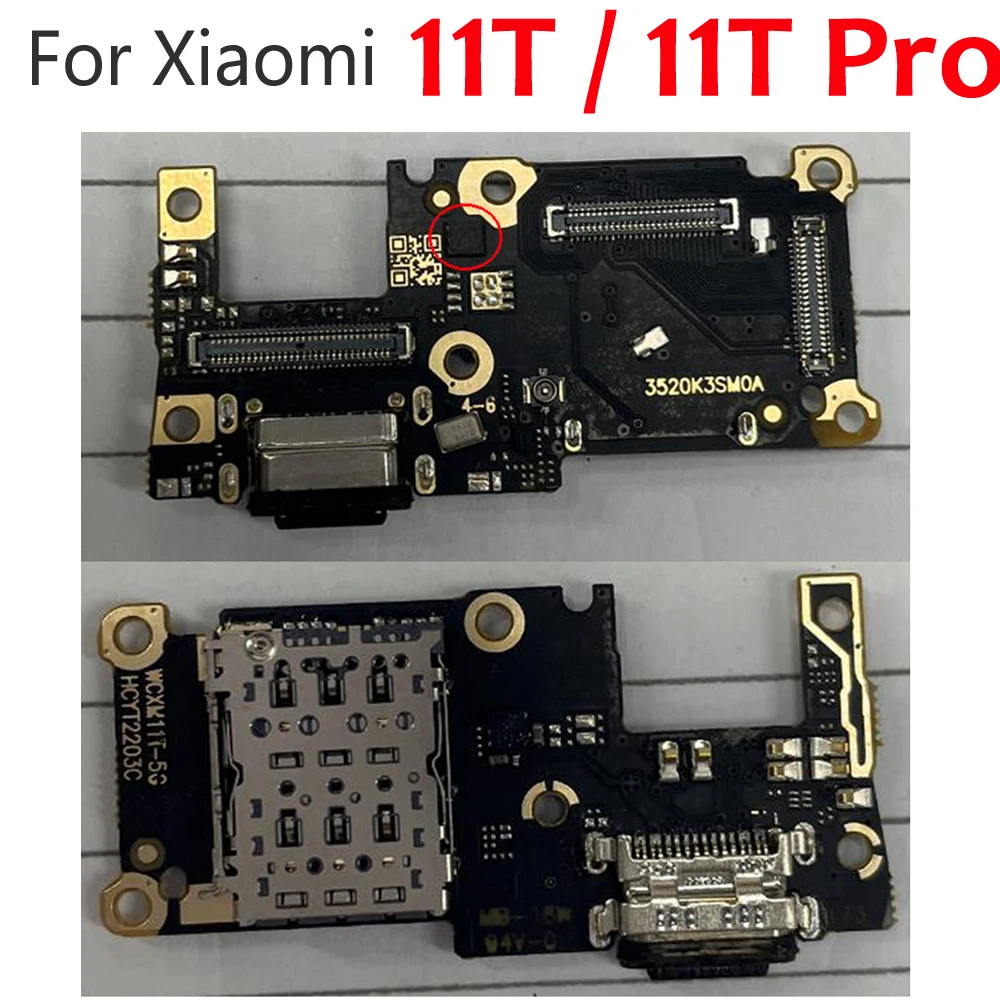 TOP Qaulity Charge Board For Xiaomi Mi 11T / 11T Pro USB Port Flex Cable Connector with SIM Card ...