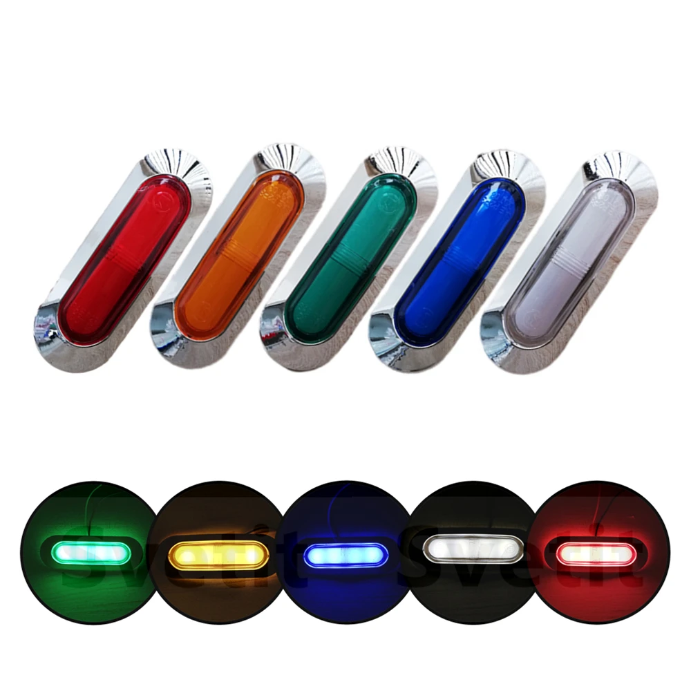 10Pcs Chrome Trailer LED Lights Marker Lights For Truck Side Lights 12V ...
