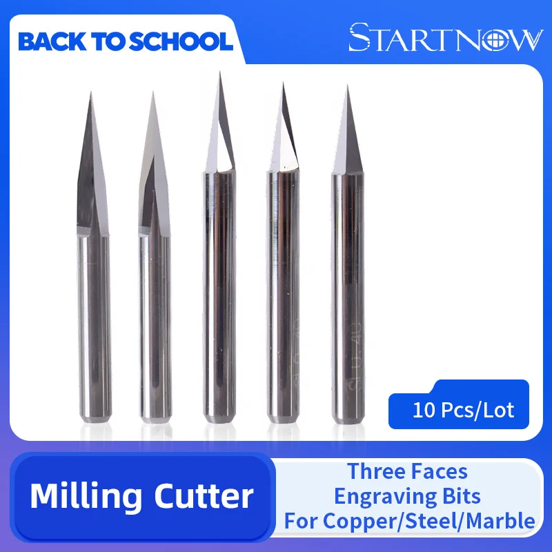 Startnow-10PCS-Three-Face-Engraving-Pyramid-Bits-End-Mill-For-Marble ...