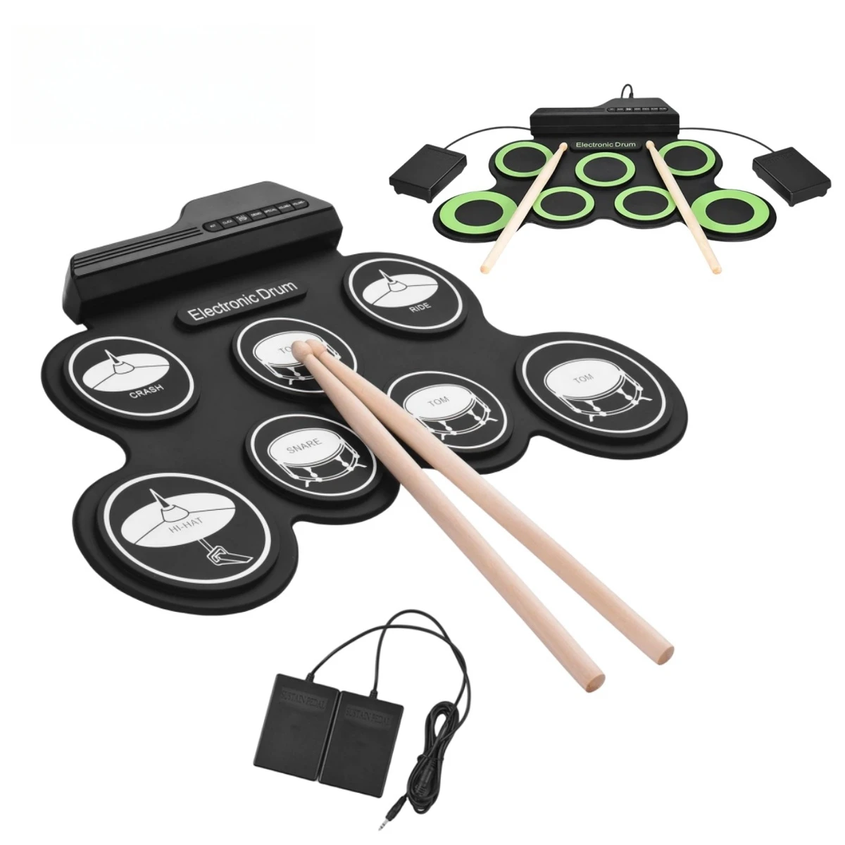 2022New-Folding-Silicone-Hand-Roll-USB-Electronic-Drum-Portable ...