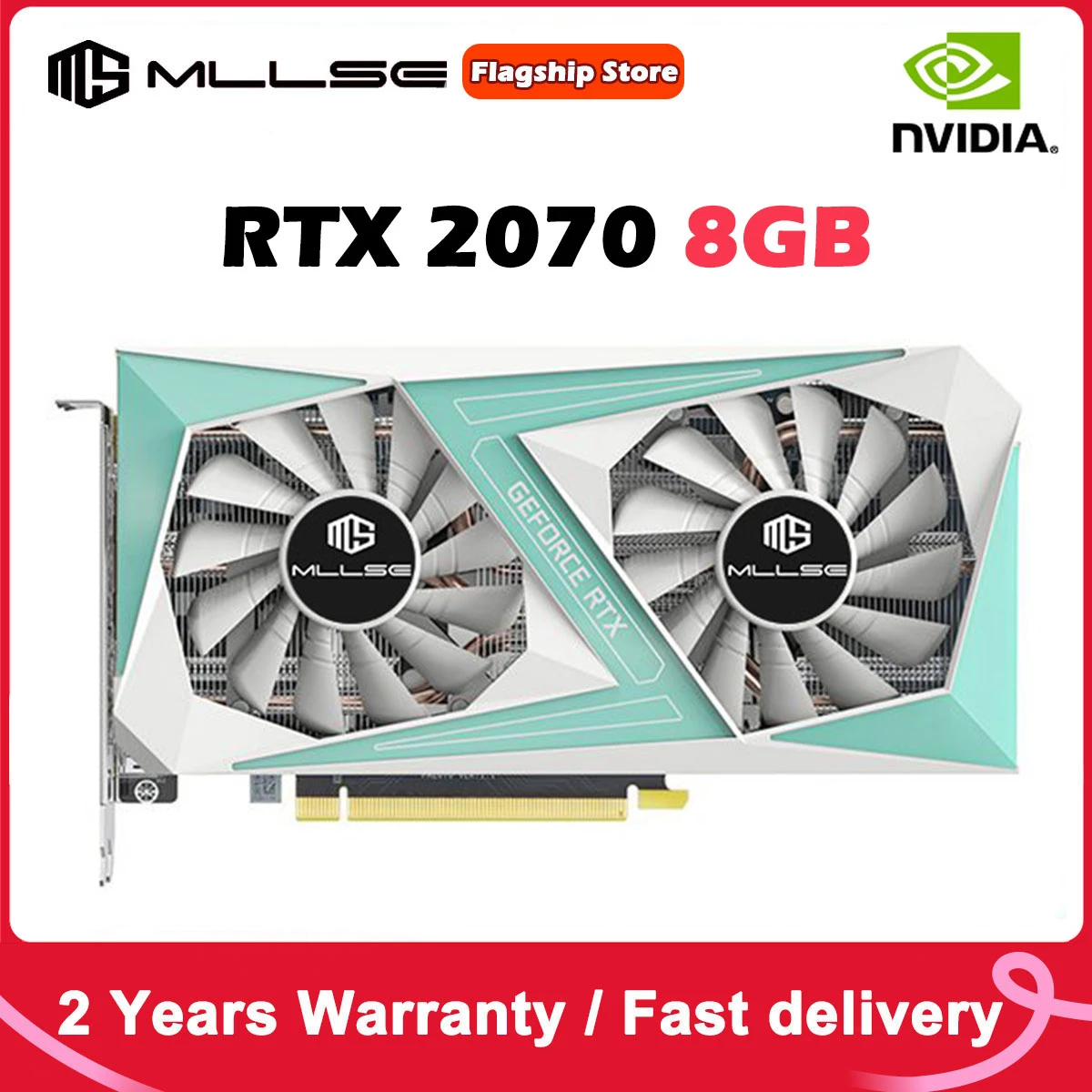 Mllse rtx 2070 8gb placa gráfica gddr6 256bit pcie PCI E3.0 16x 1470mhz ...