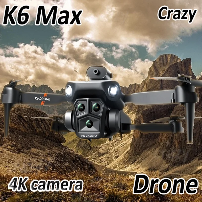 New K6 Max Drone Three Camera 4K Professional HD Four Way Obstacle ...
