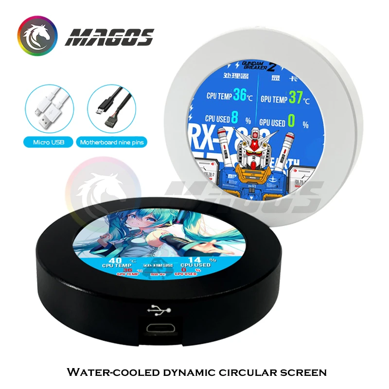 2.1 Inch Ips Round Screen Dynamic Display Temperature Control Aida64 ...