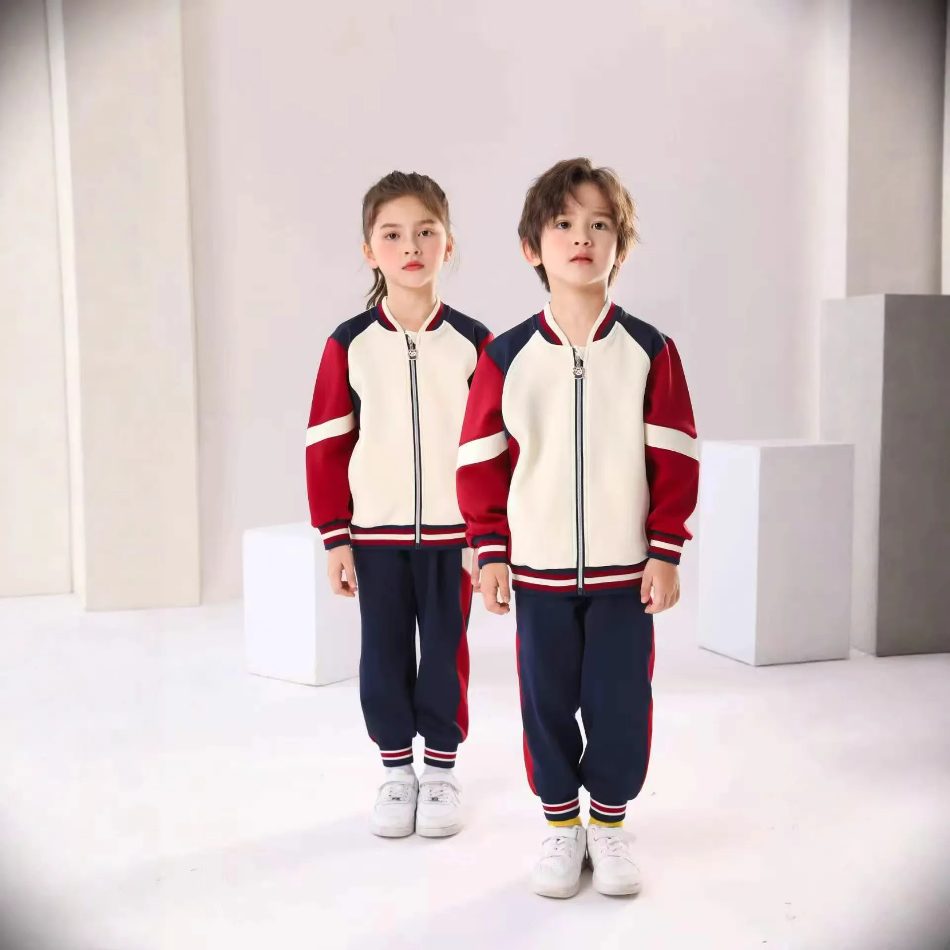 Unisex School Uniform Set Soft Cotton Blend Spring Autumn Baseball ...