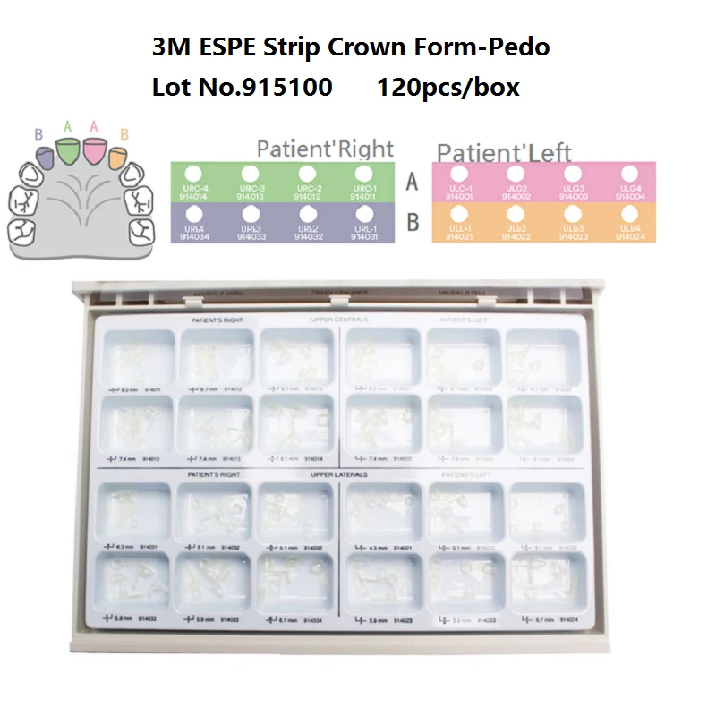 3M Primary Molar Kids Teeth Crowns Refill Kit Children Dental Temporary ...