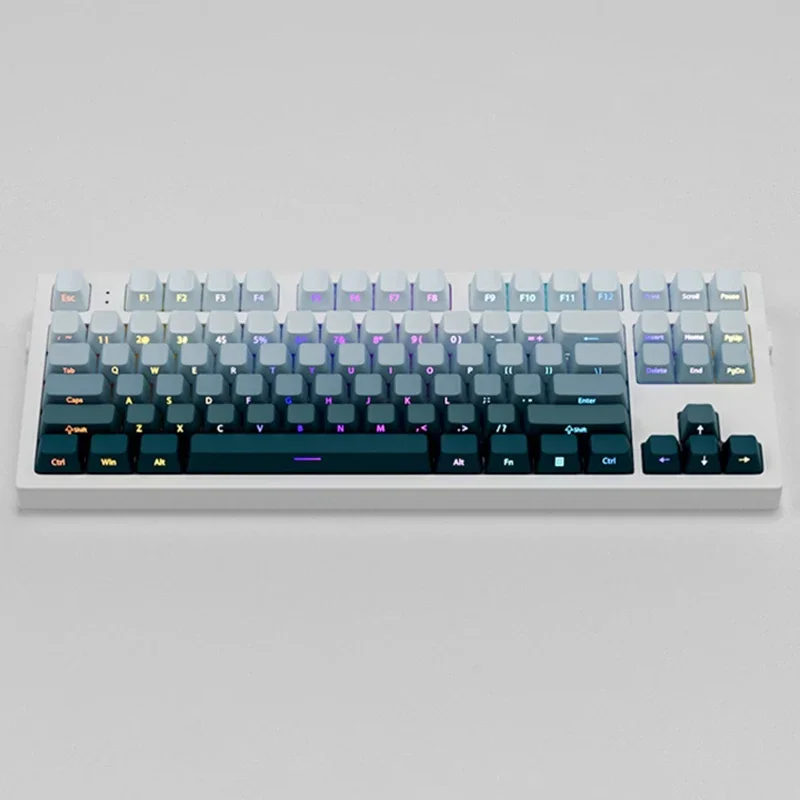 135 Keys Gradient Green Shine Through Keycaps Side Printed PBT Double ...