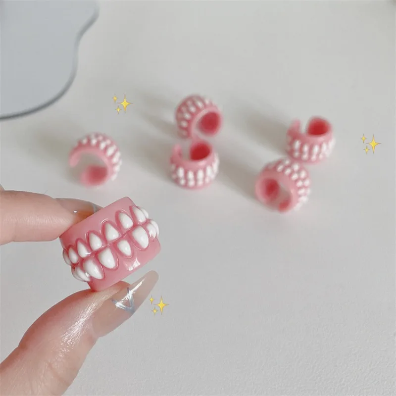 1Pcs-Creative-Funny-Teeth-Rings-for-Women-Cute-Cartoon-Rings-Fashion ...