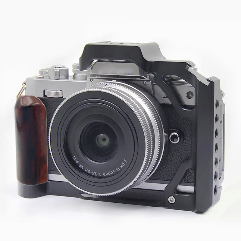 Wooden Half Cage Rig For Nikon ZFC Camera Quick Release Plate Hand Grip ...