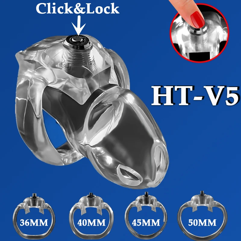 New HT V5 Male Chastity Cage Bondage Training Device 5 Sizes Available Adult Fetish Penis Cage ...