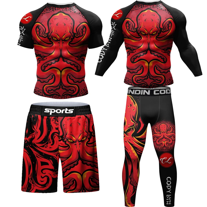 New-Boxing-MMA-Jiu-jitsu-Rashguard-T-Shirts-Pants-MMA-Shorts-Bjj ...