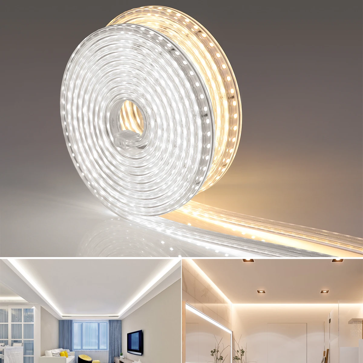 AC220V 110V EU US Plug Powered LED Cabinet Light Strip Kitchen Lamp ...