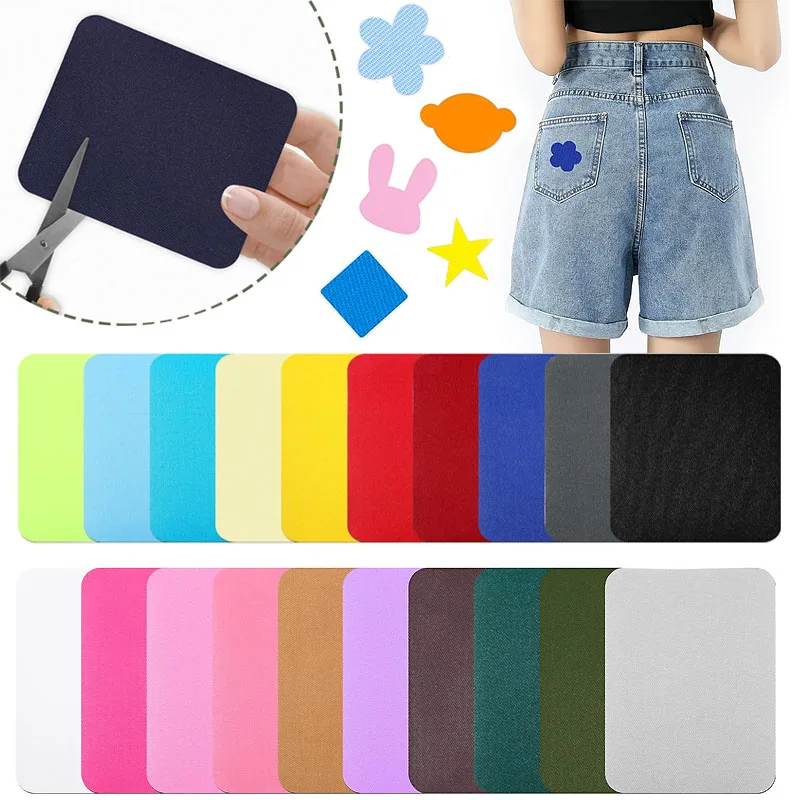 4Pcs Iron on Patches Clothing Repair Multi-Colored Fabric Patches Iron ...