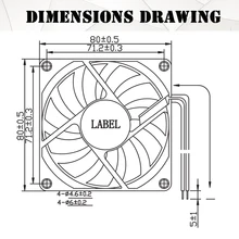 2PCS YOUNUON 80MM 5V USB 80x80x10mm 8cm 5V 12V 24V 8010 2PIN 3PIN Brushless DC Cooling Cooler PC ...