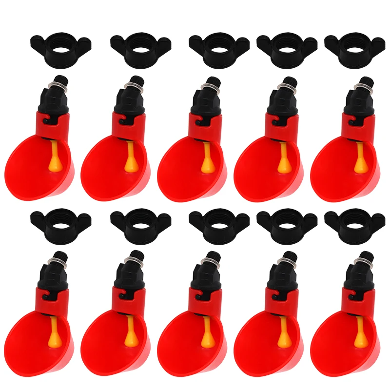 5-10Pcs-Automatic-Chicken-Quail-Drinker-Bowl-Bird-Water-Cups-Straight ...