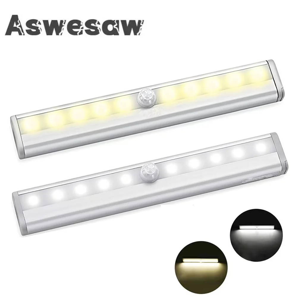 PIR-Motion-Sensor-LED-Cabinet-Light-6-10-leds-Automatic-Sensor-Wardrobe ...