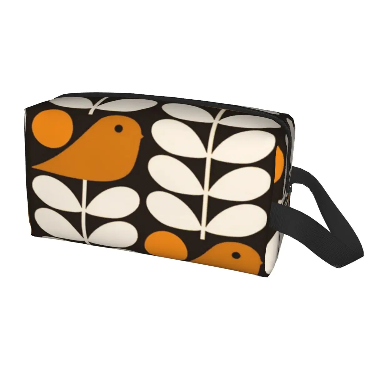 Custom-Multistem-Birds-Black-White-Orange-Toiletry-Bag-Orla-Kiely ...