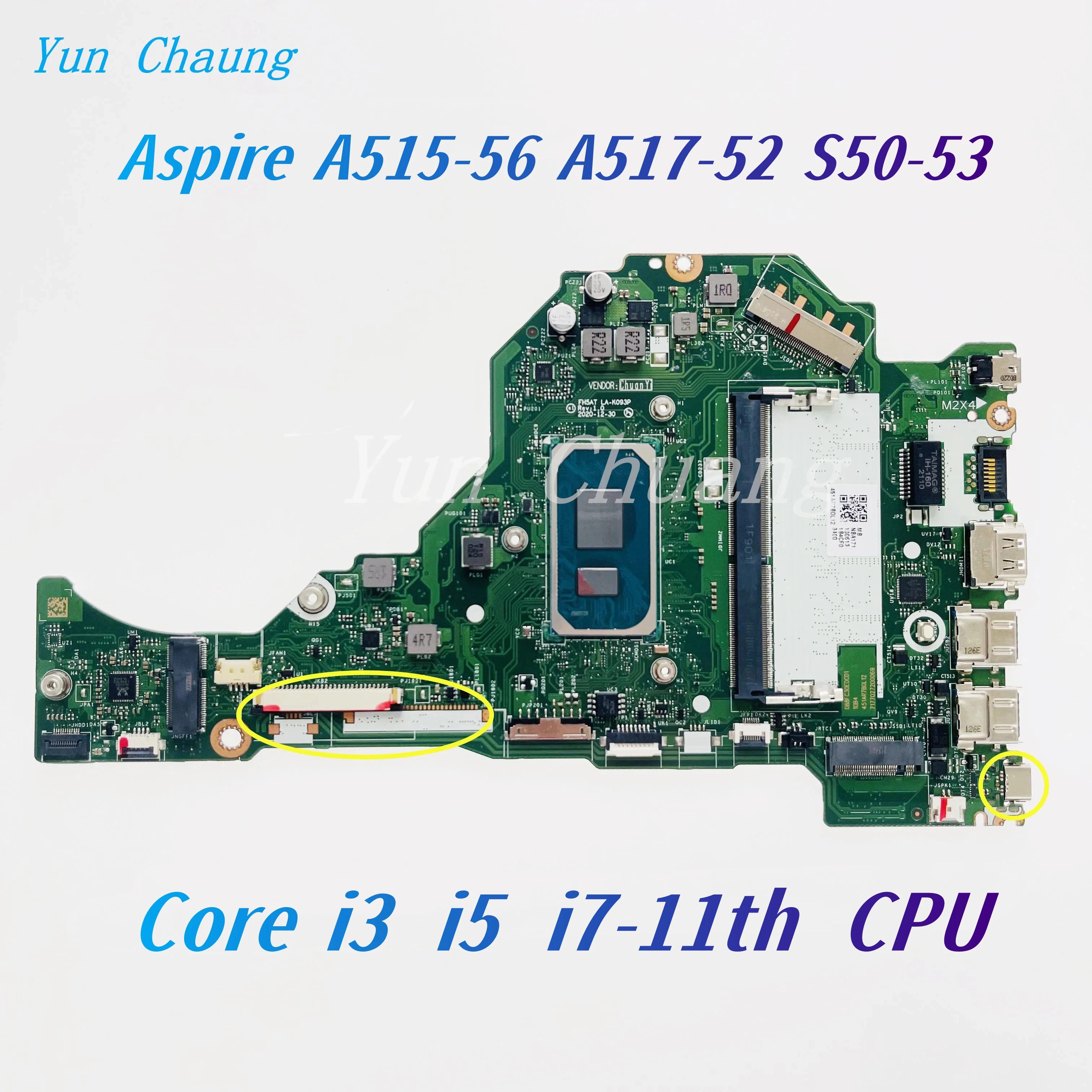 For-Acer-A515-56-A517-52-S50-53-Laptop-Motherboard-FH5AT-LA-K093P-LA ...