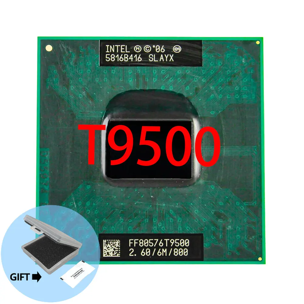 CPU laptop core 2 duo t9500, 6m cache, 2.6ghz, 800, soquete dual-core ...
