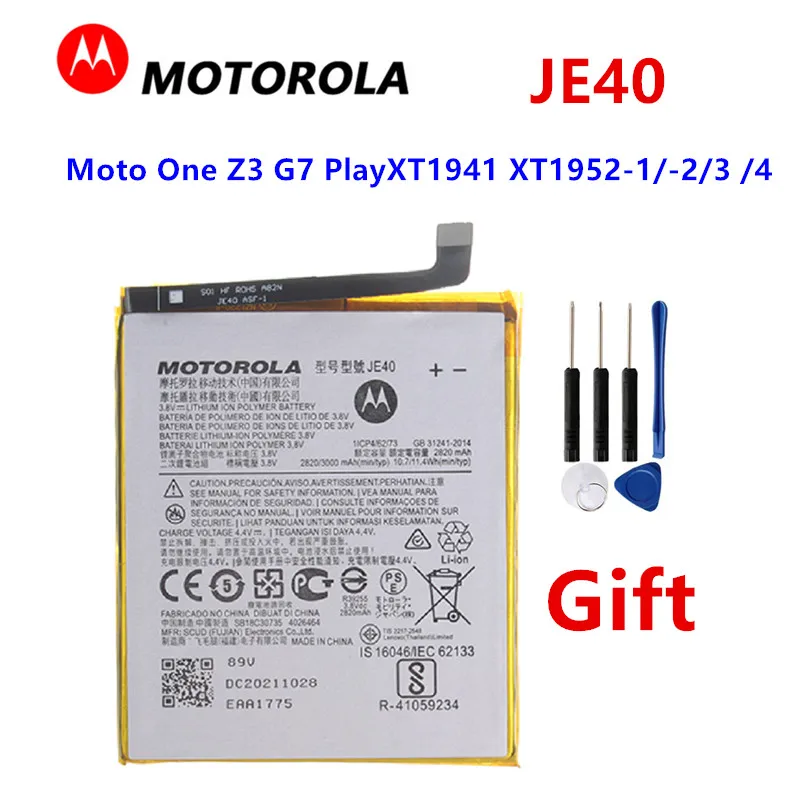 JE40-Original Bateria Motorola, Um Moto Z3, Moto G7 Play, XT1941 ...