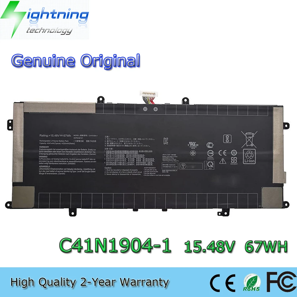 Yeni orijinal orijinal C41N1904-1 15.48V 67Wh Laptop batarya Asus ...
