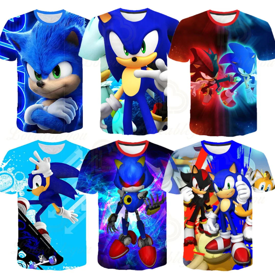 Trendy Men Supersonic Sonic Printed Clothes Men 3D Funny Sonic Movie ...