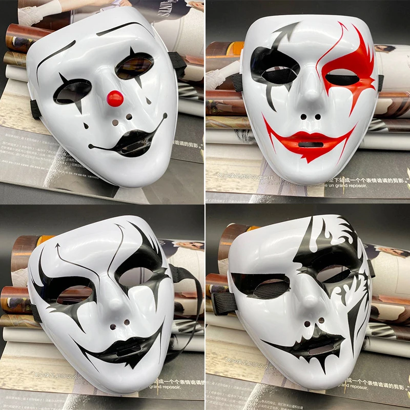 1PC Hip Hop Adult Hand-painted White Street Dance Men Adult Mask ...