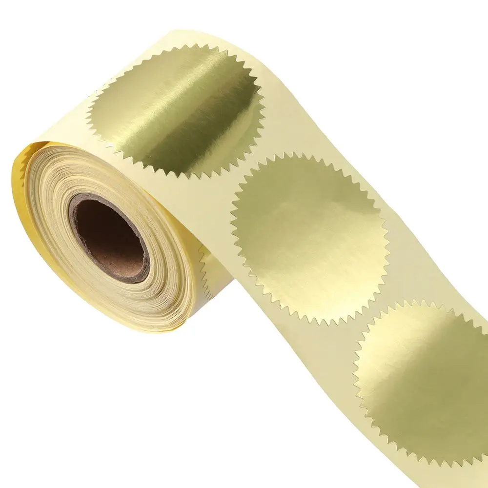 250PCS-Roll-2-Inch-High-quality-Gold-Metallic-Round-Award-Seals ...