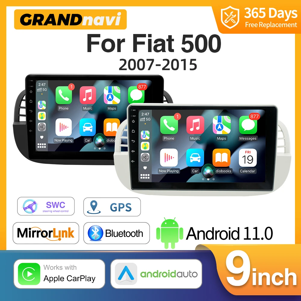 9-Android-11-Car-Radio-For-FIAT-500-Abarth-2007-2015-Car-Multimedia ...
