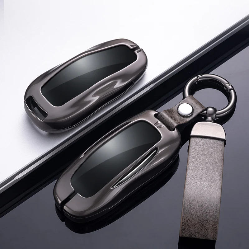 Car Zinc Alloy Fob Smart Remote Key Case Cover Holder For Tesla Model 3 ...