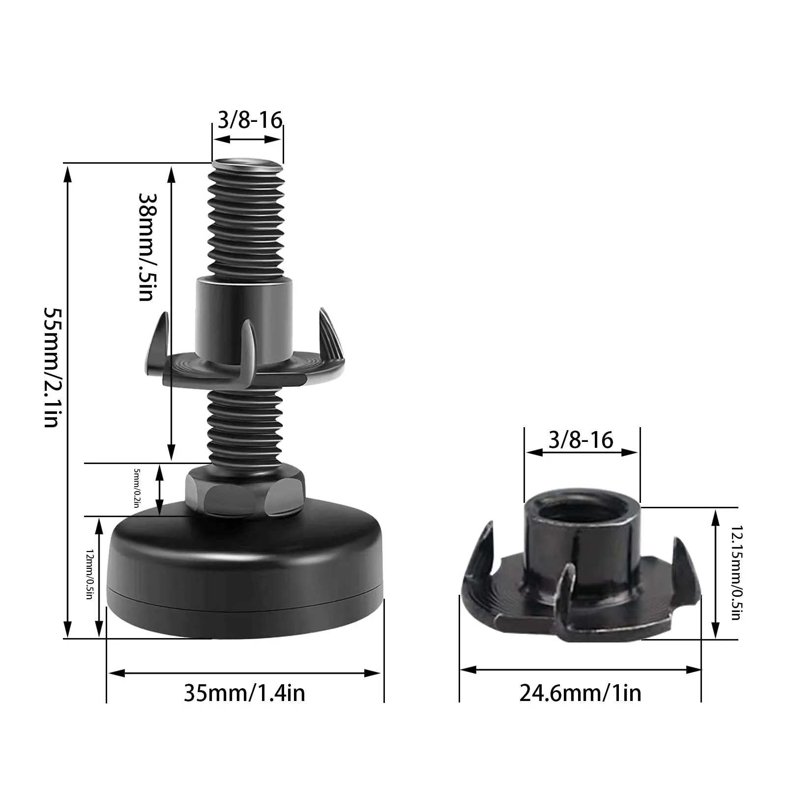 4Pcs-Table-Legs-Metal-Leveling-Feet-Screw-Furniture-Levelers-Thread-T ...