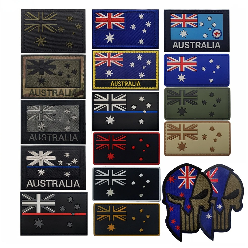 Australian-Flag-PVC-Embroidery-Armband-Magic-Sticker-Hat-Backpack ...