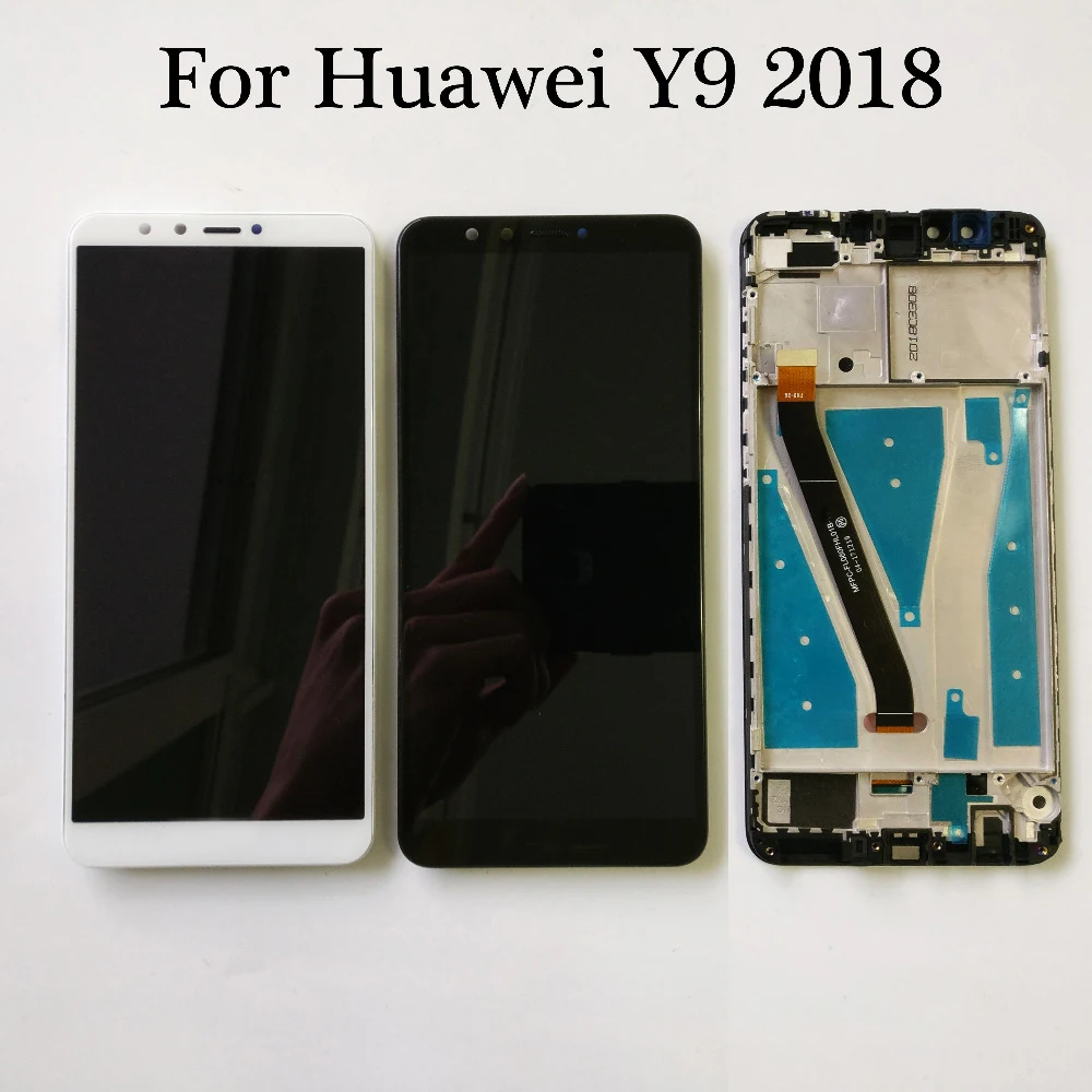 100% Tested Black/white For Huawei Y9 2018 Fla-l22 Fla-lx2 Lcd Screen ...