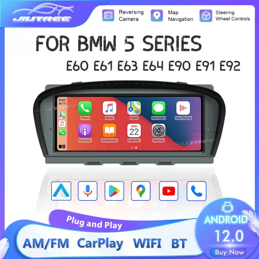 Android 12 Car multimedia player for BMW 5 Series E60 E61 E63 E64 E90 ...