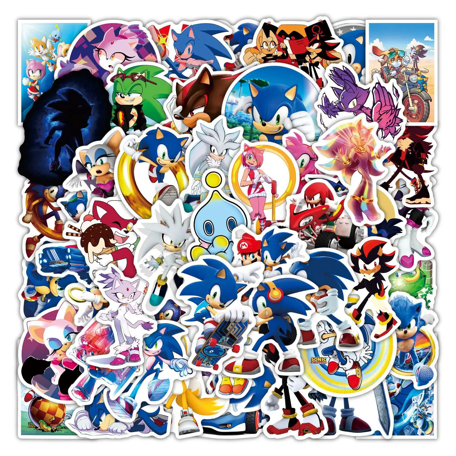 50-100Pcs-Cartoon-Sonic-Stickers-Hedgehog-Anime-Stickers-Toys-Kawaii ...